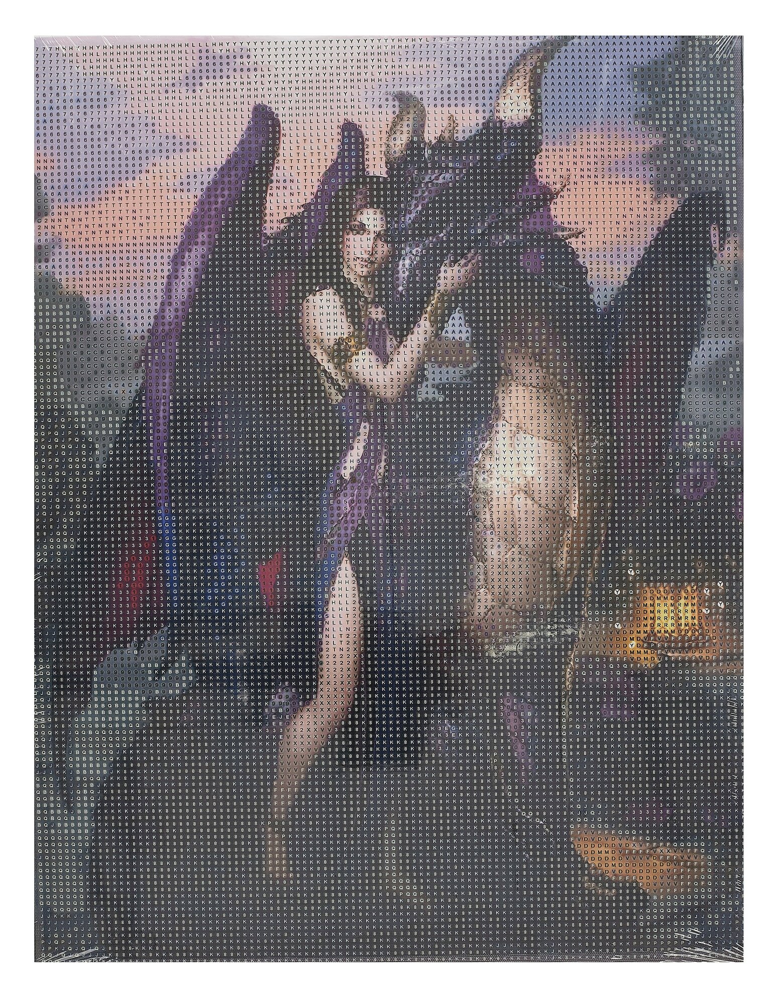 Алмазная мозаика (классическая) с подрамником, с полным заполнением "Девушка и дракон", 30 х 40 см