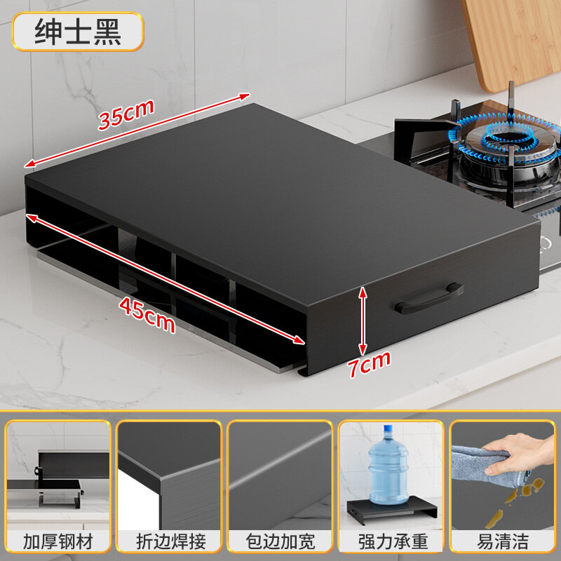 Крышка кухонной газовой плиты Gentleman Black, 35x45x7 см, с ручкой