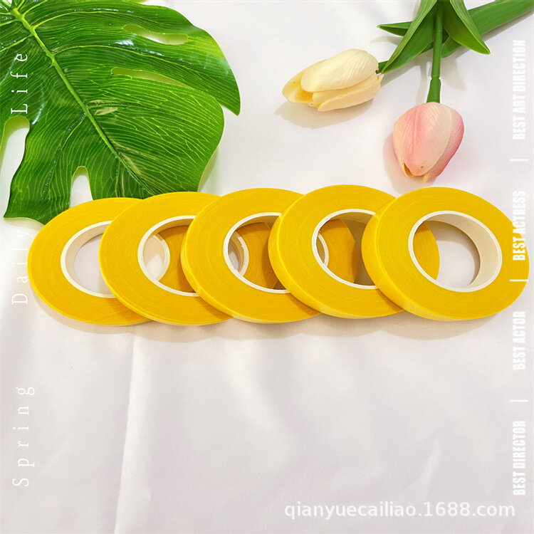 Лента цветочная, крепированная бумага, 28 м, цвет яичный желток