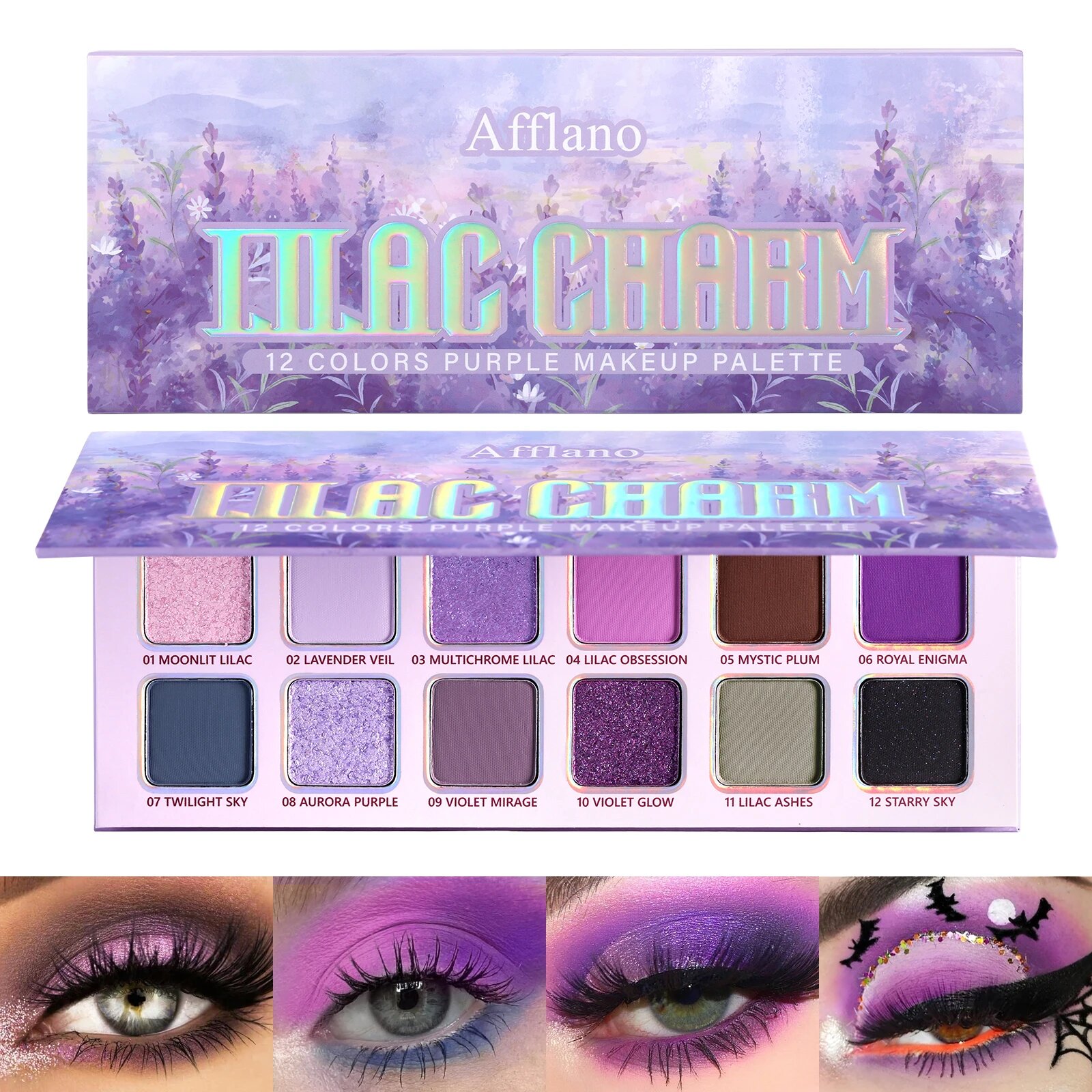 DE'LANCI Теней для век Purple Eyeshadow Palette 12 оттенков