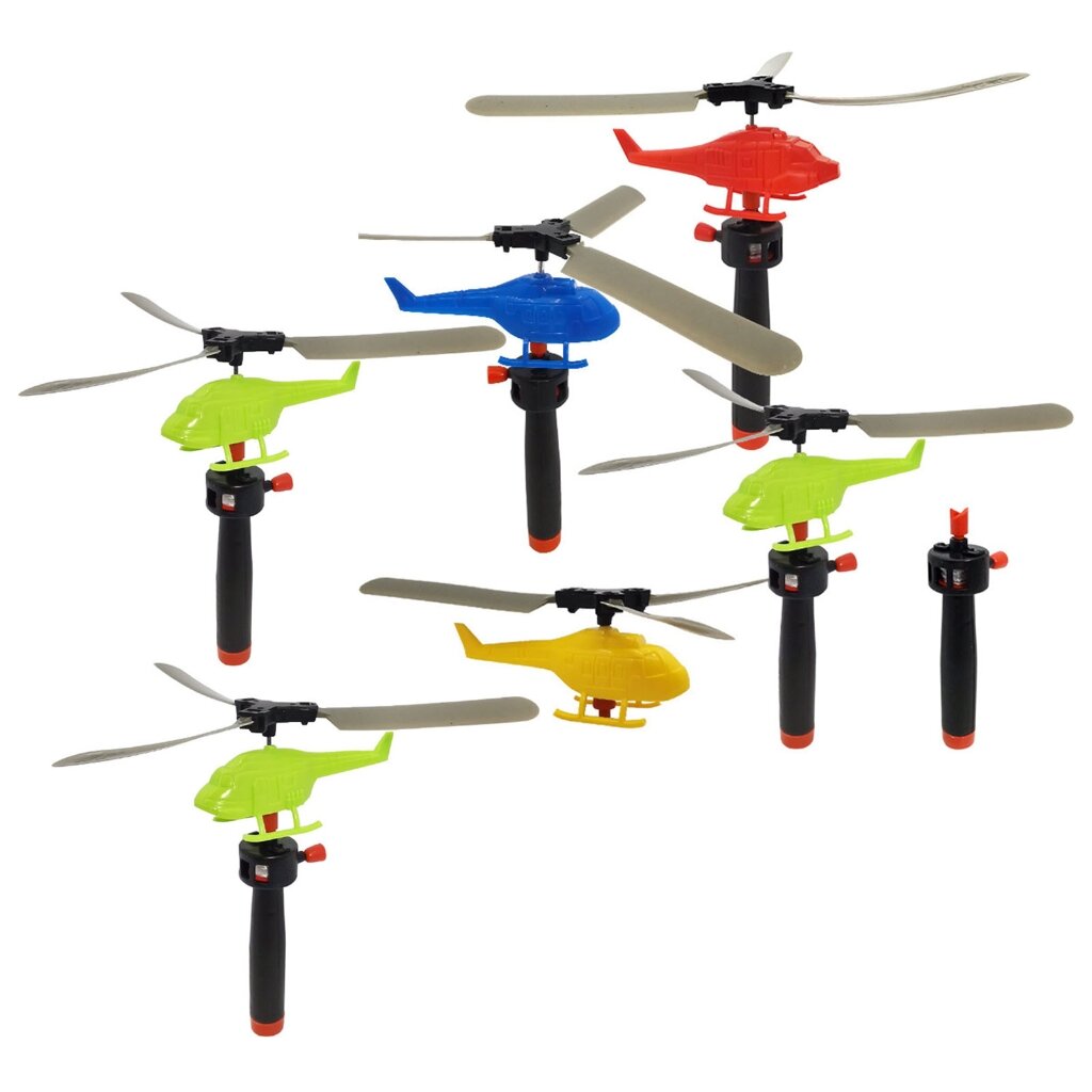 1 упаковка из 6 штук, кабельный вертолет, уличная бамбуковая игрушка-стрекоза (случайный цвет)