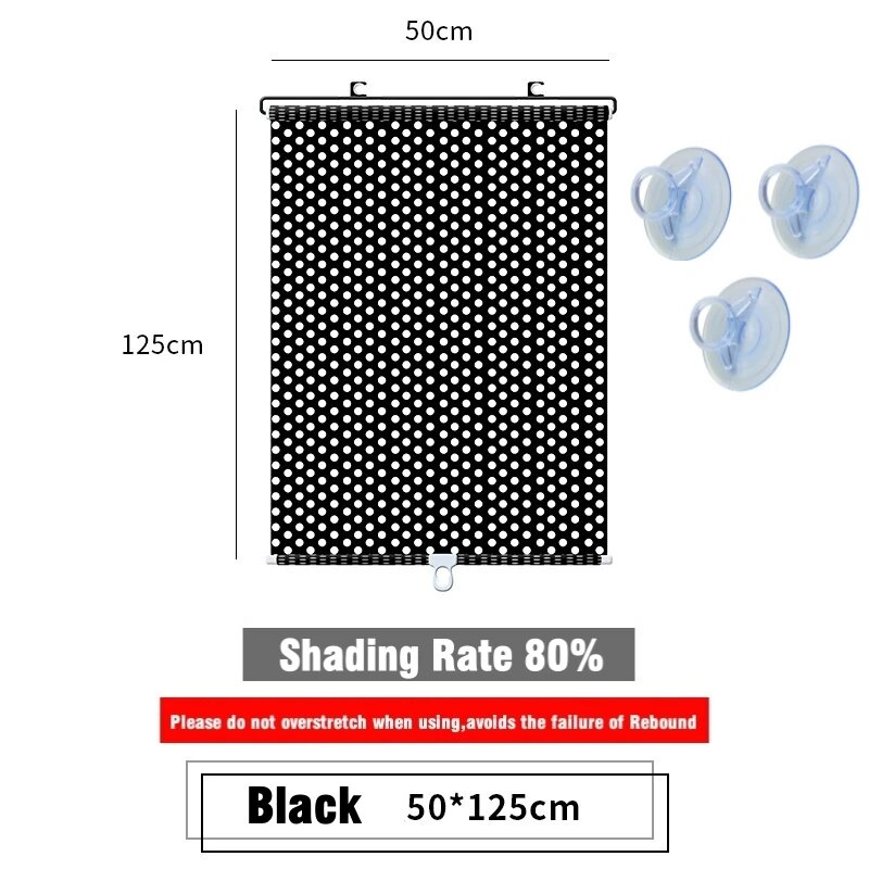 Затемняющие рулонные шторы Black 50x125 см на присосках