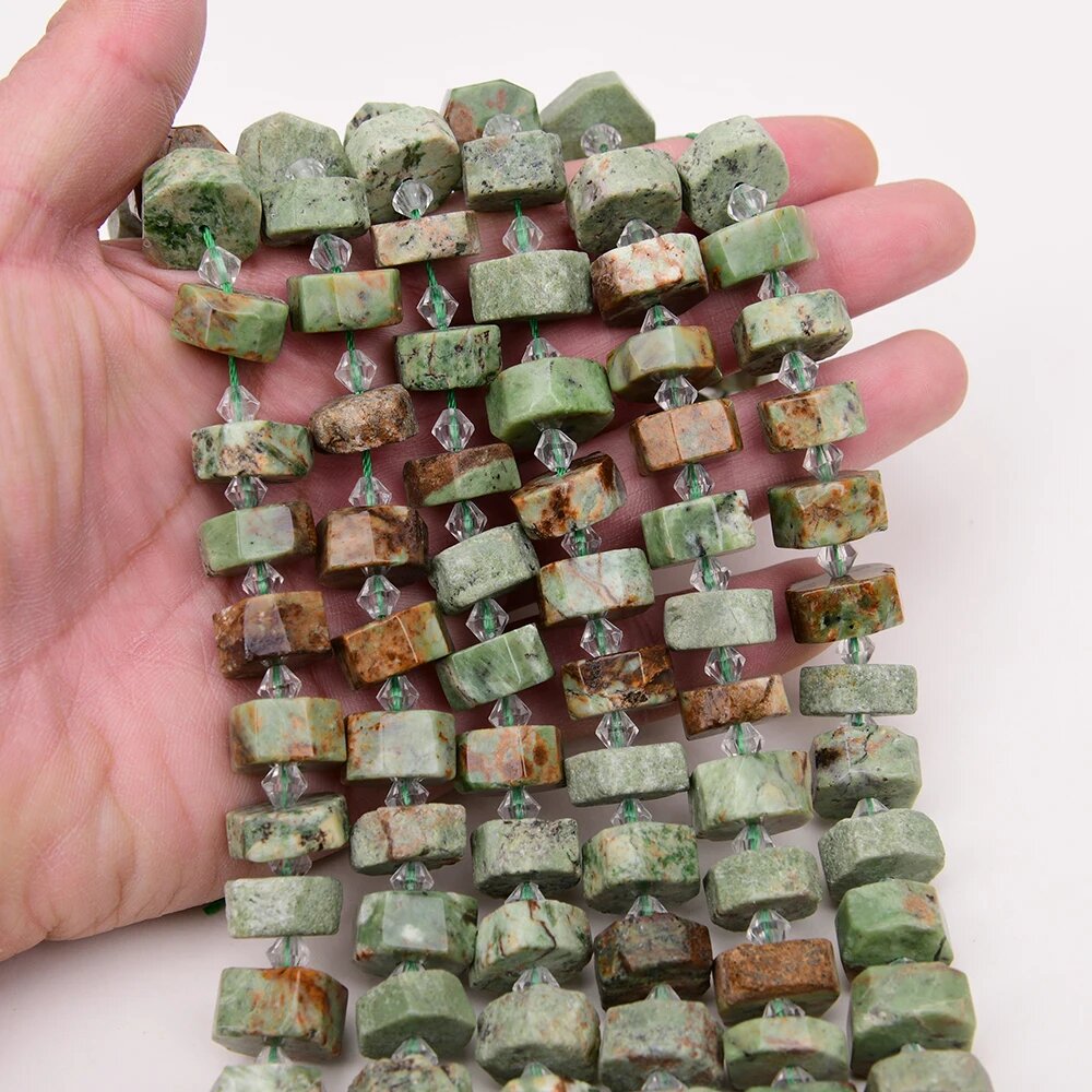 APDGG натуральный смешанный цвет зеленый опал граненый квадратный самородок драгоценный камень свободные бусины 15 дюймов нити для изготовления ювелирных изделий своими руками