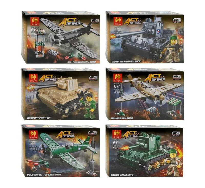 Конструктор Военная техника 6 видов в д/б