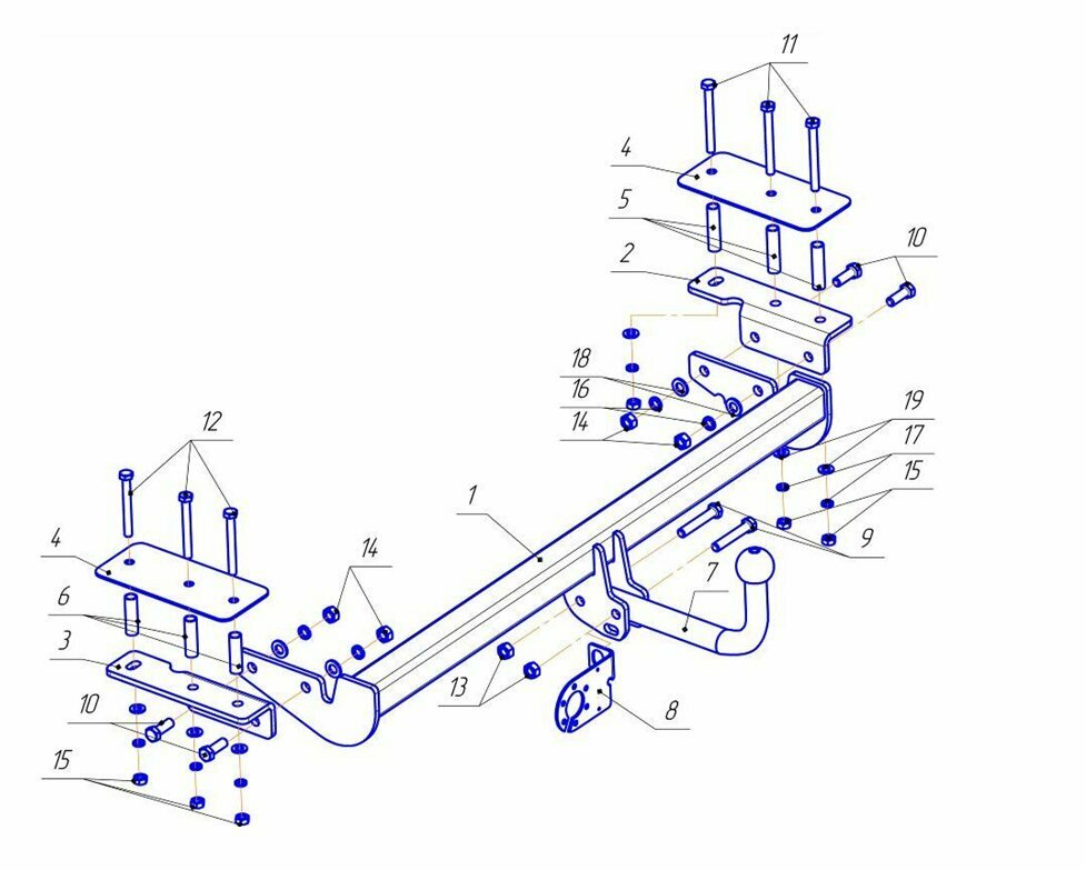 Фаркоп для Opel Astra H седан 2004-2009 Тип шара: A. Нагрузки: 1650/75 кг, OP 03