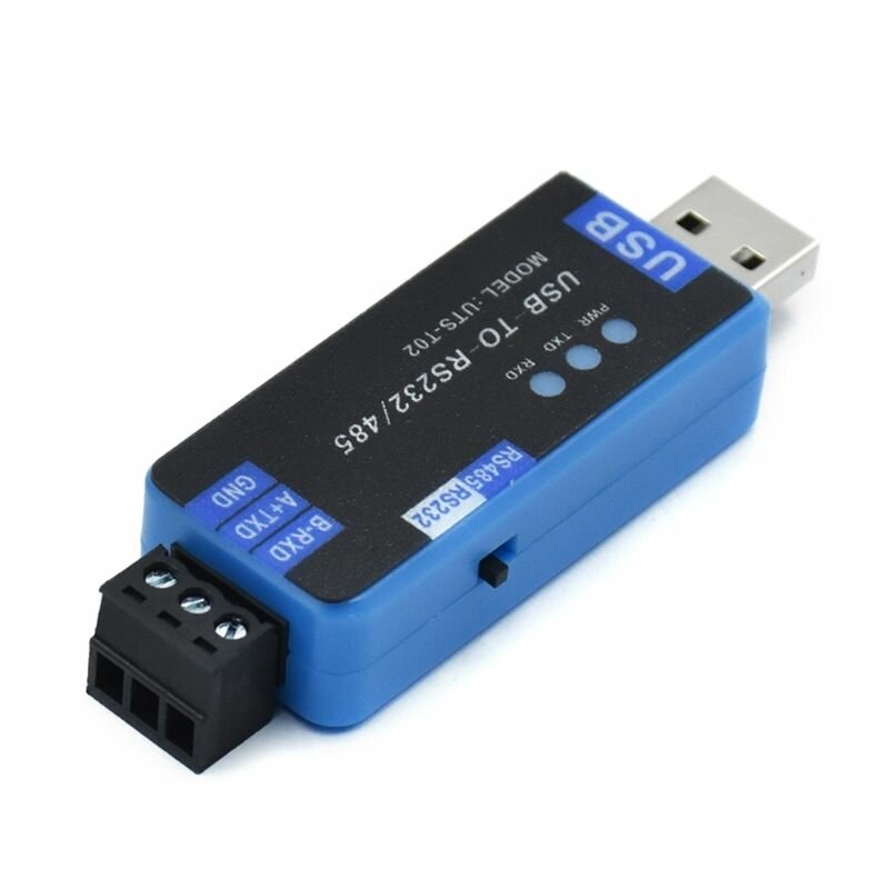 (1 шт.) Конвертер USB -> RS485/RS232, синий