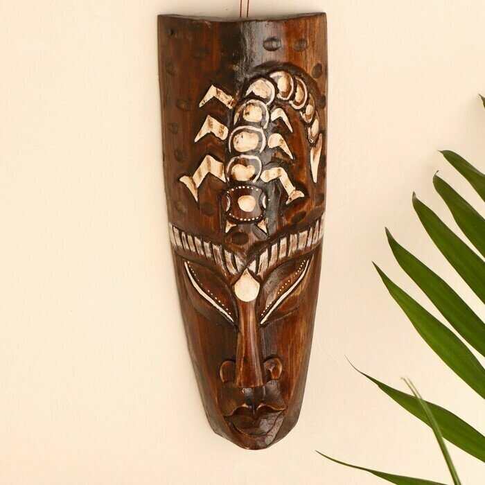 Маска дерево 'Абориген и скорпион' 30х10х4 см