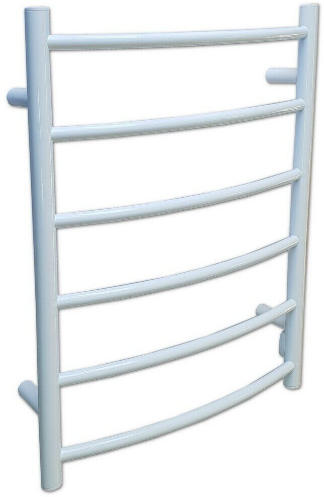 Полотенцесушитель белый, электрический КЛАССИК-ПРЕМИУМ-ДУГА 700 х 530 х 14 мм на 6 перекладин с сухим ТЭНом, 80 W
