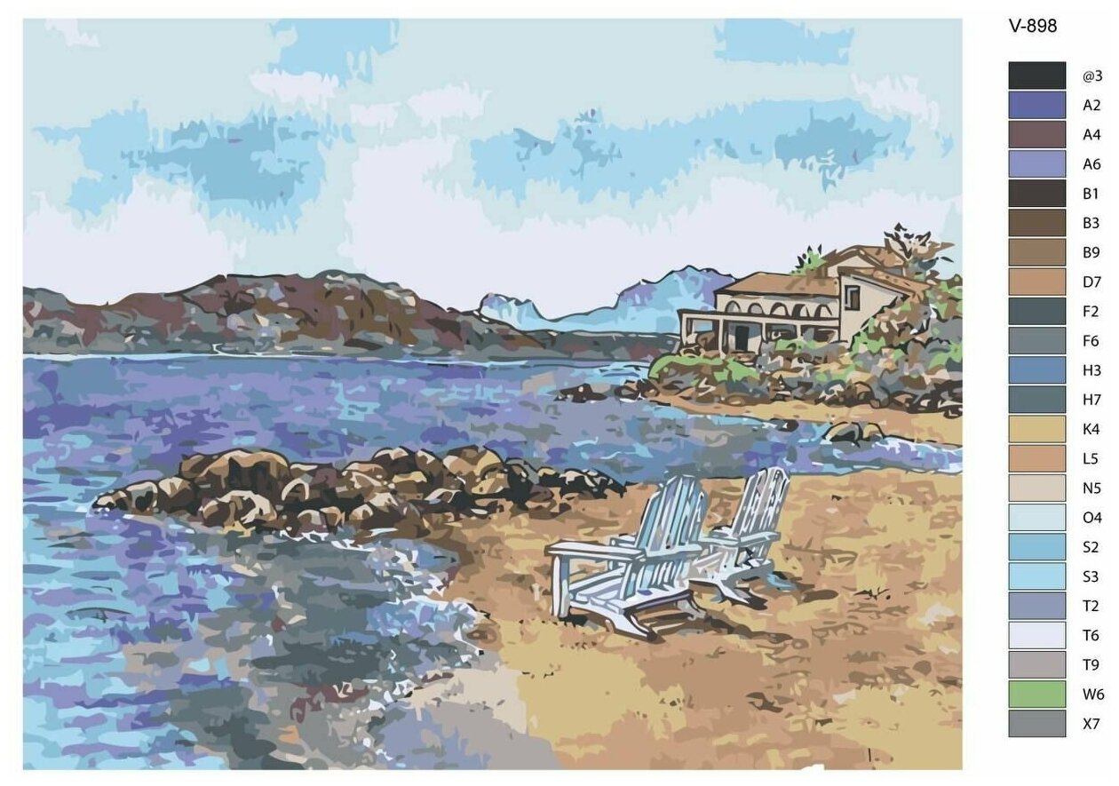 Картина по номерам V-898 "Италия. Озеро Комо - идилия и уеденение", 40x50 см