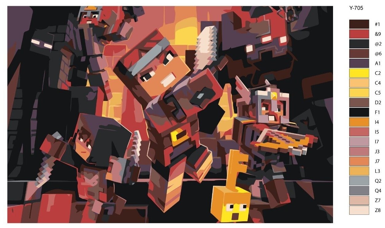 Картина по номерам Y-705 "Minecraft (Майнкрафт)" 40х60