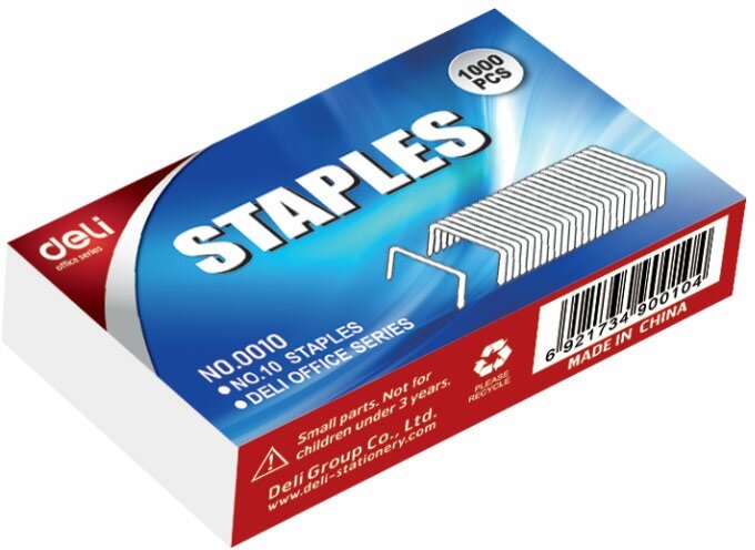 Скобы для степлера N10 Deli E0010N оцинкованные .)