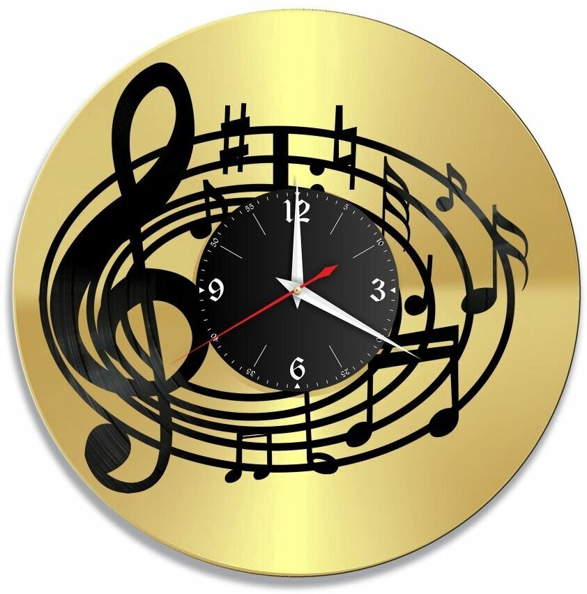Часы из винила Redlaser "Музыка (Скрипичный ключ)" VW-10297-1