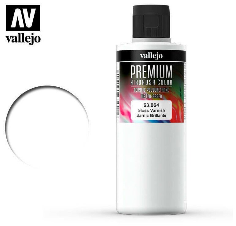 Краска Vallejo серии Premium Color - Gloss Varnish 60мл.