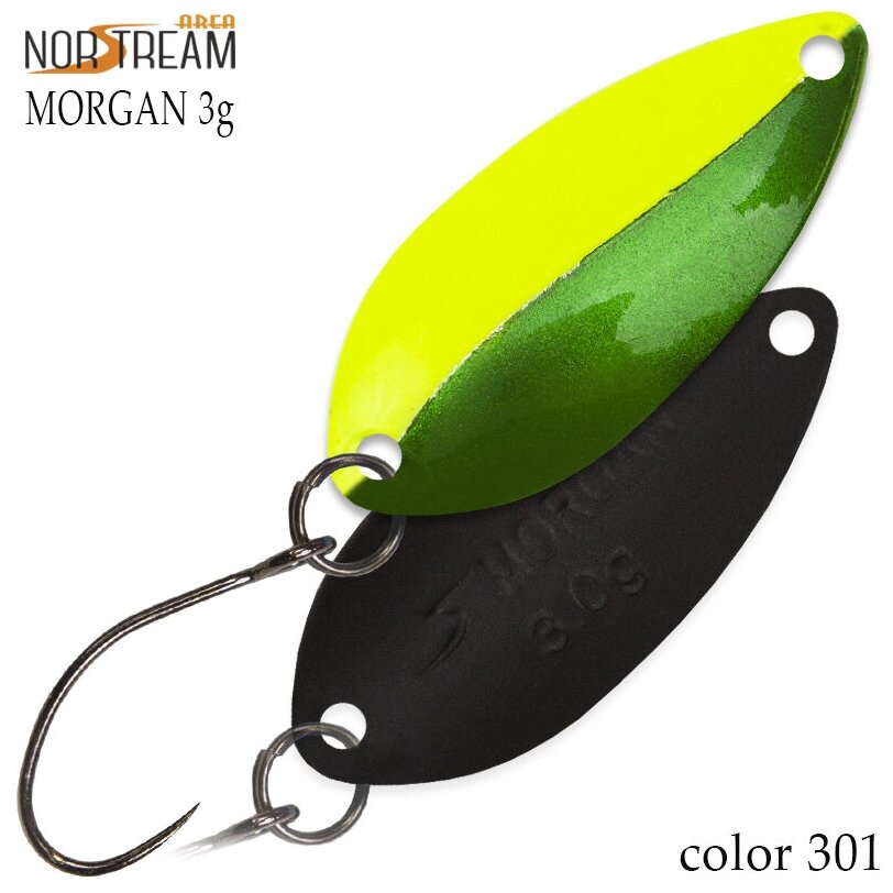 Блесна колеблющаяся для рыбалки на форель, щуку, окуня/ колебалка для зимней и летней ловли хищных рыб. Norstream MORGAN 3 г код цв. 301