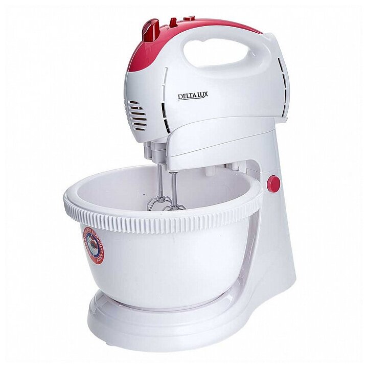 Миксер 350 Вт с чашей 2,0л DELTA LUX DL-5071C белый с розовым