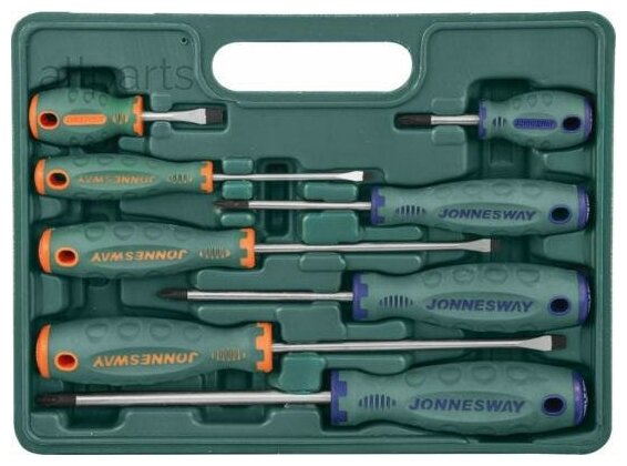 JONNESWAY D71PP08S набор отверток! стержневых ANTI-SLIP GRIP, 8 предметов\