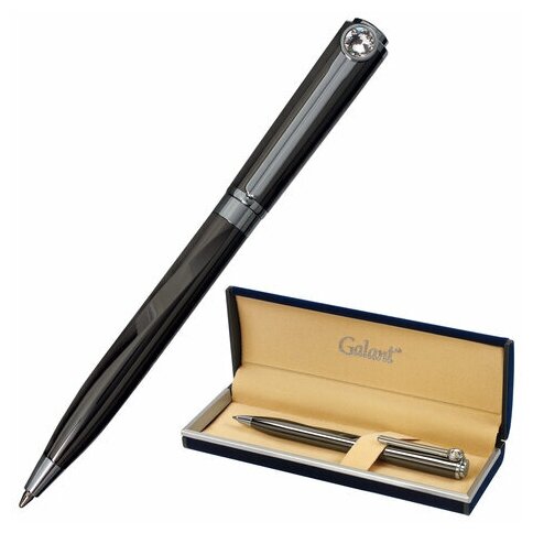 Ручка подарочная шариковая GALANT «VITRUM», корпус металл, детали серебристые, узел 0.7 мм, синяя