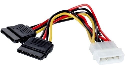 Переходник питания Molex/2-SATA шт/2-гнезда ExeGate EX-CC-SATA-PSY разветвитель Y-кабель - 15 см