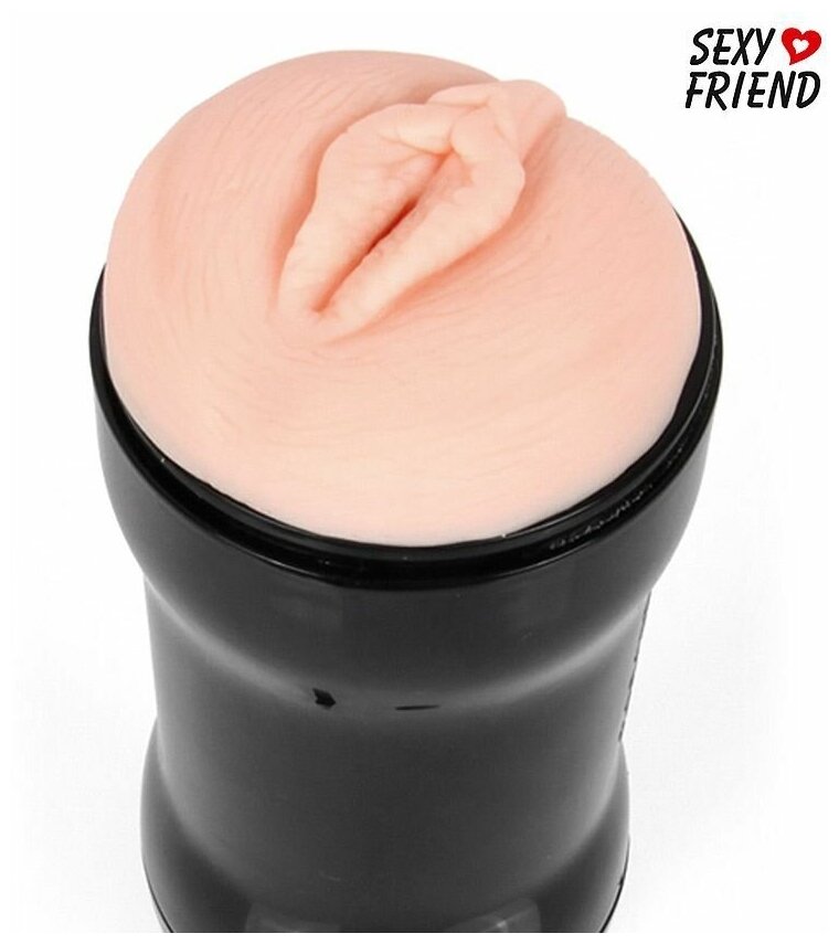 Bior toys Телесный мастурбатор-вагина в черной колбе