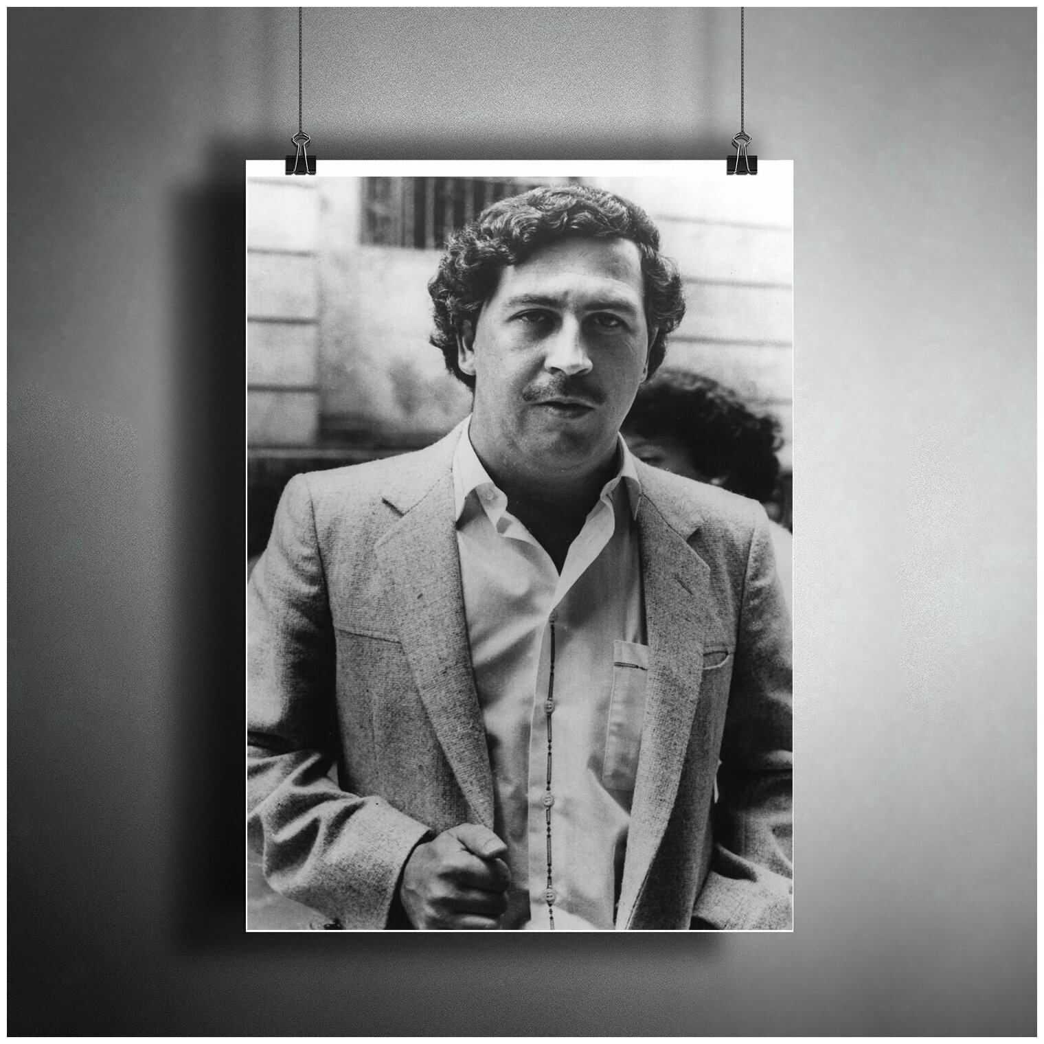 Постер плакат для интерьера "Колумбийский наркобарон Пабло Эскобар (Pablo Escobar)" / Декор дома, офиса, комнаты, квартиры A3 (297 x 420 мм)