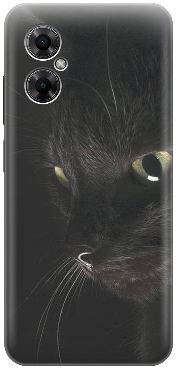 Силиконовый чехол Черный кот на Xiaomi Poco M4 5G Global / Сяоми Поко М4 5Г с эффектом блика
