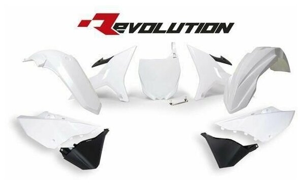 Комплект пластика RTech R-KITYZ0-BN0-REV YAMAHA YZ125-250 02-21, WR-YZX250 16-21 Revolution бело-черный для мотоцикла
