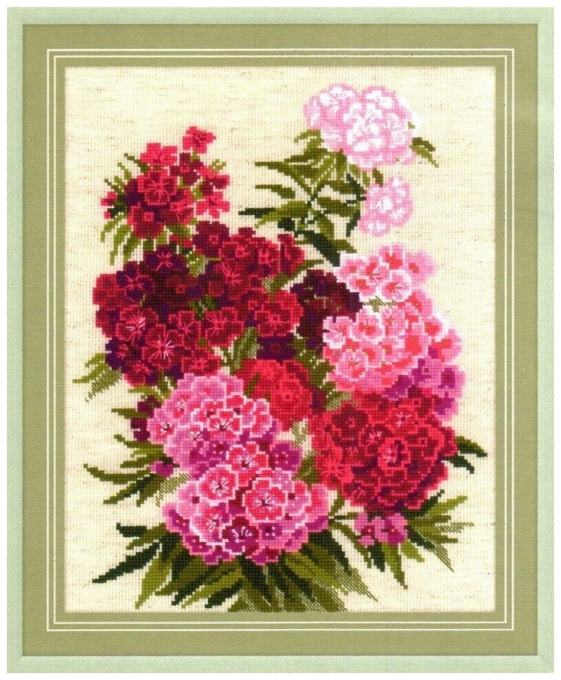 Набор для вышивания Риолис #1463 Турецкая гвоздика, Счетный крест, 24 x 30 см
