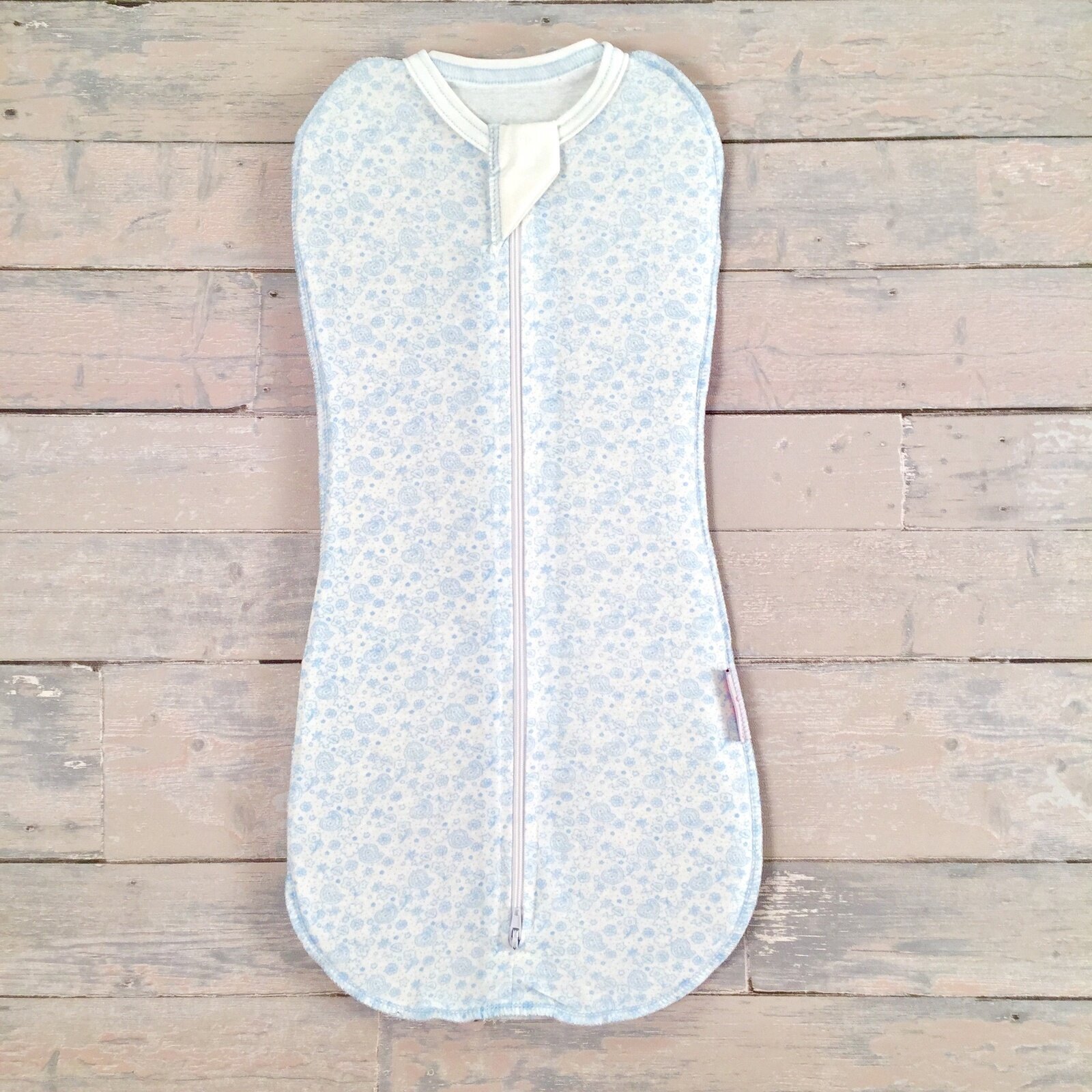 Конверт-кокон на молнии "Огурчики", 1шт, голубой (62-68см/ 3-5месяца)