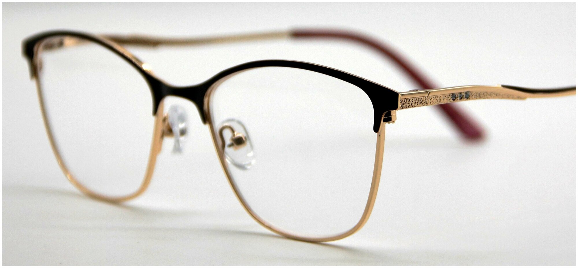 Готовые очки для зрения Marcello GA0347 C4 с диоптриями +2.5 /Очки женские корректирующие/Оправа металл/Флексовое крепление дужек/Футляр в комплекте