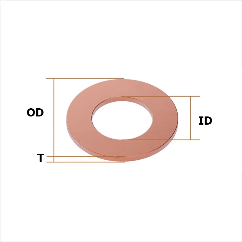 Медные уплотнительные шайбы M3-M14 12x18x1.5mm, 50pcs