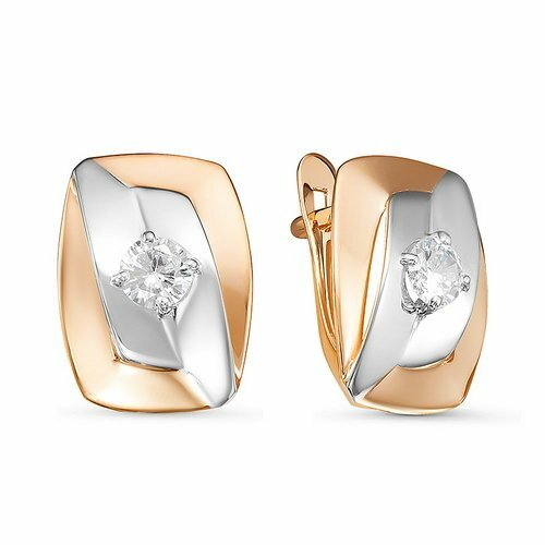 Серьги ЗлатаМира, золото, 585 проба, фианит