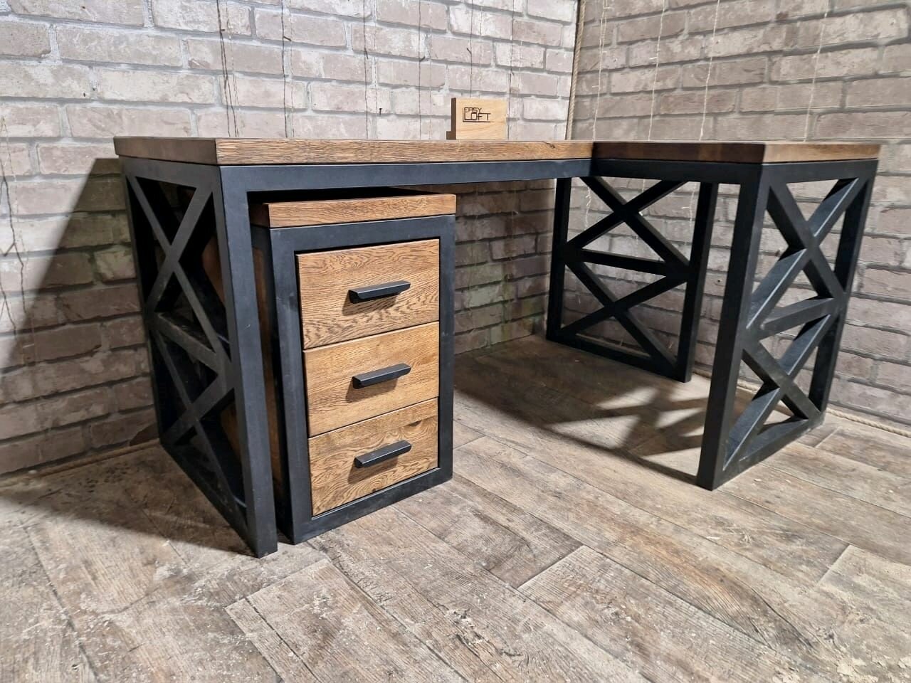 Стол EasyLOFT письменный "Массив дуба", 150x75x75 см, цвет коричневый