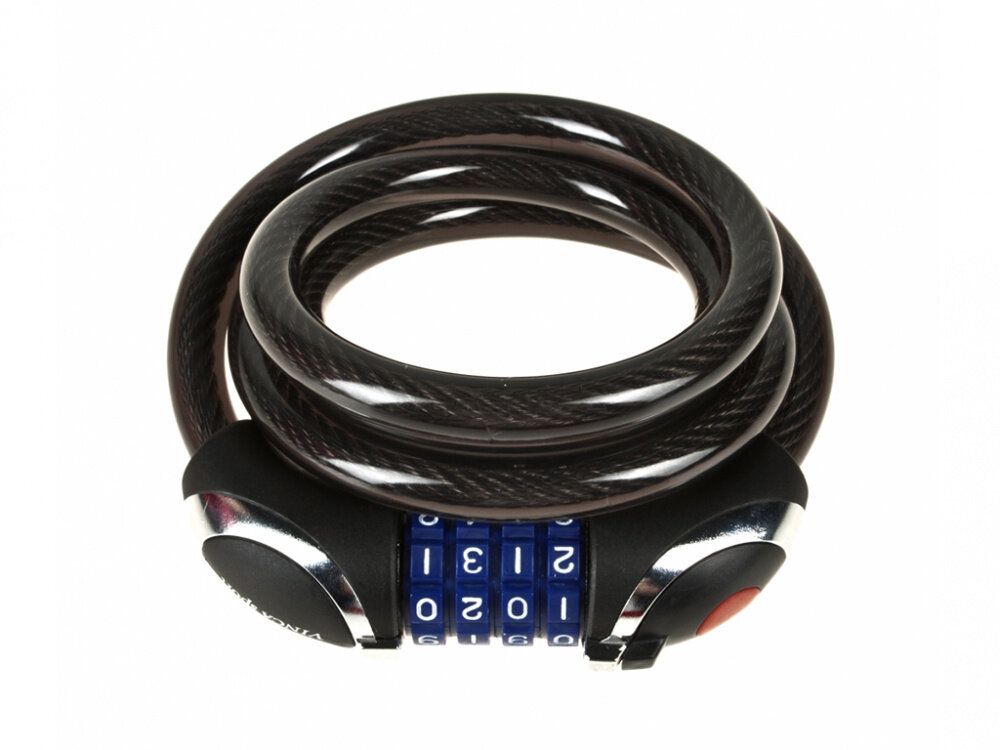 Замок велосипедный VS 101.562 12х1200мм, черный, кодовый с подсветкой Vinca Sport