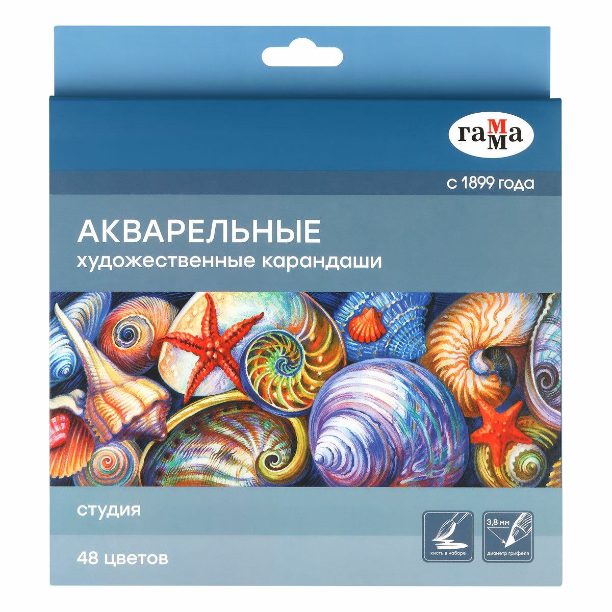 Карандаши цветные акварельные 48цв Студия карт. уп. Гамма 110