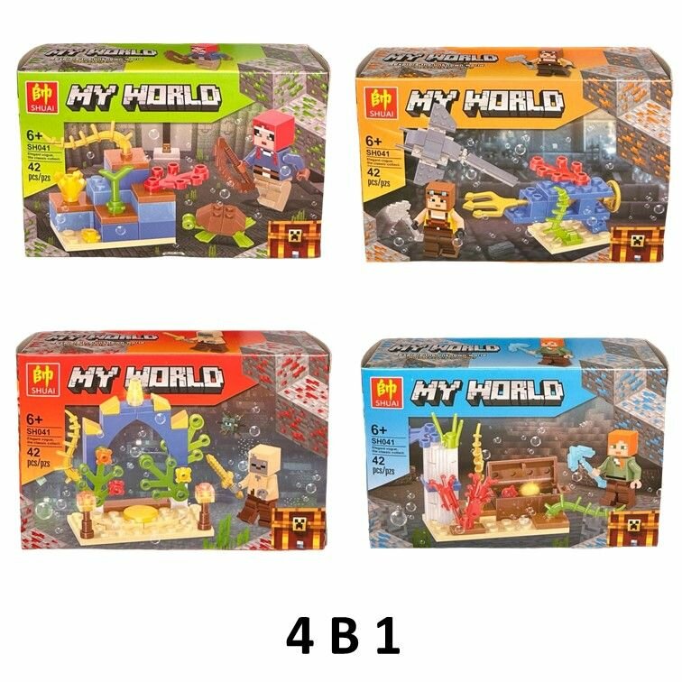 SH041A Конструктор Minecraft Майнкрафт 4 в 1 168 деталей