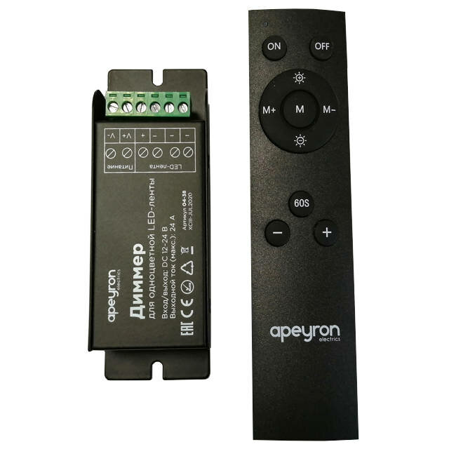 Диммер APEYRON easy control с п/у 12В 288Вт 24А IP20