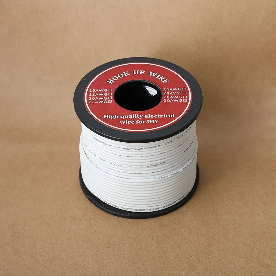 Силиконовый провод 26 AWG, белый, 50 м