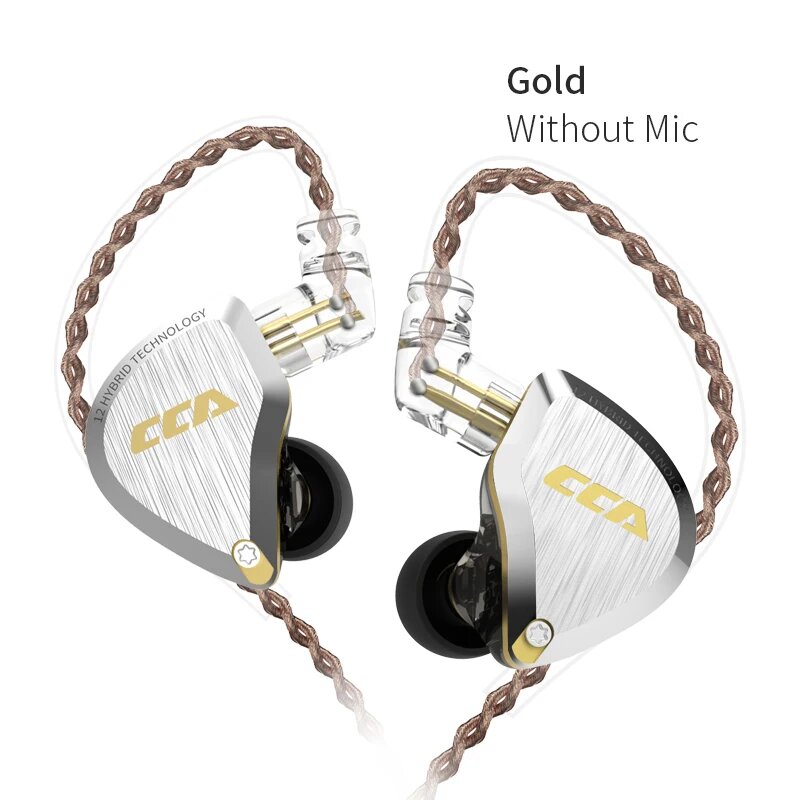 CCA C12 гибридные наушники CCA C12 Gold no mic