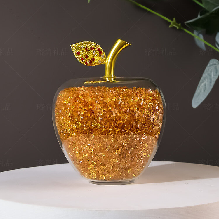 Кристальные яблоки для праздничного декора, креативные подарки, рождественские подарки, украшения для гостиной, кристальные настольные украшения