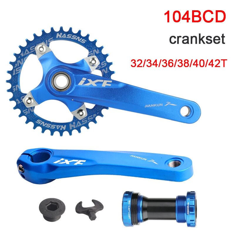 IXF алюминиевые шатуны для горных велосипедов JIANKUN 1 set 32T, IXF 1 set blue