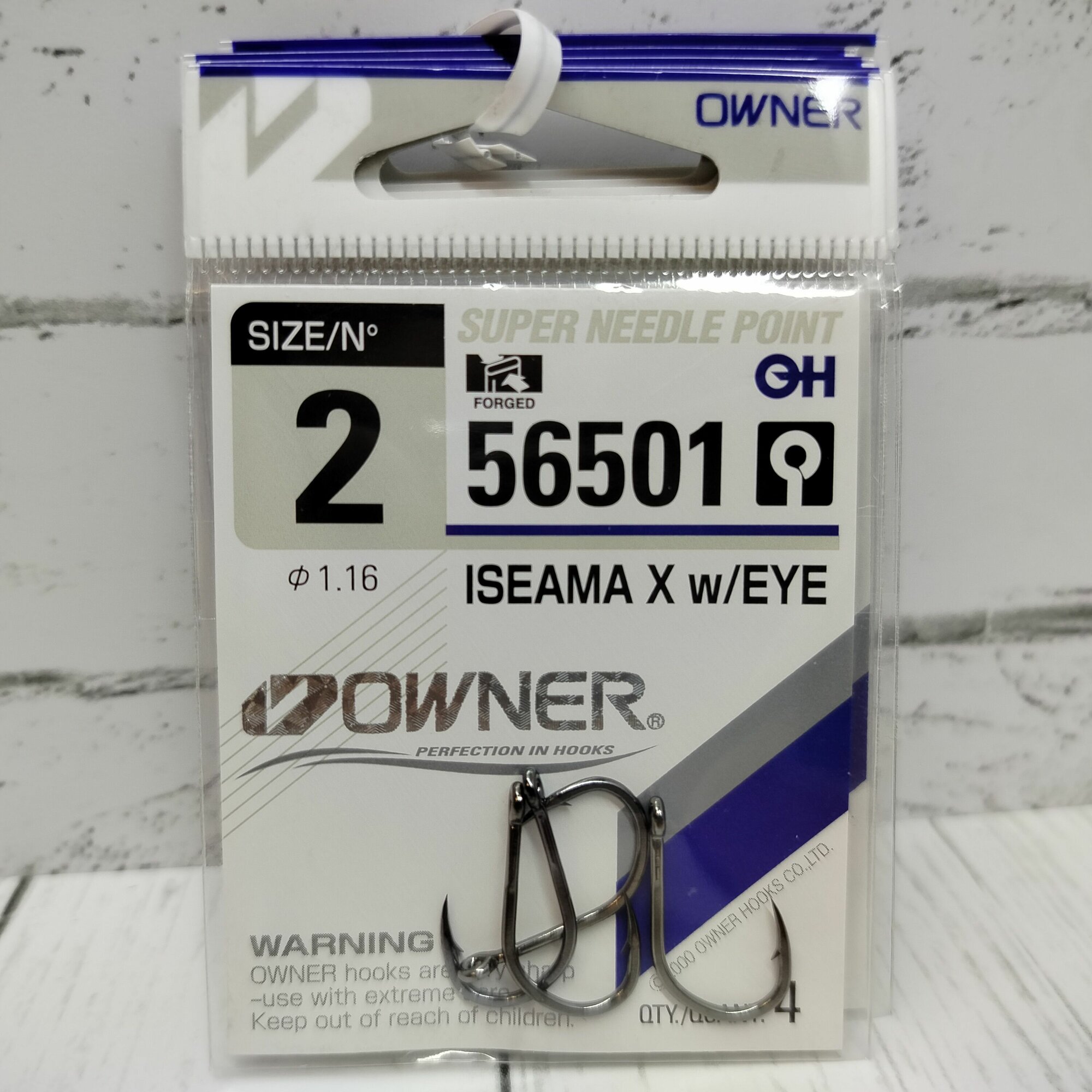 OWNER Крючок рыболовный 56501 ISEАMА-X w/EYE №2-5уп (20шт)