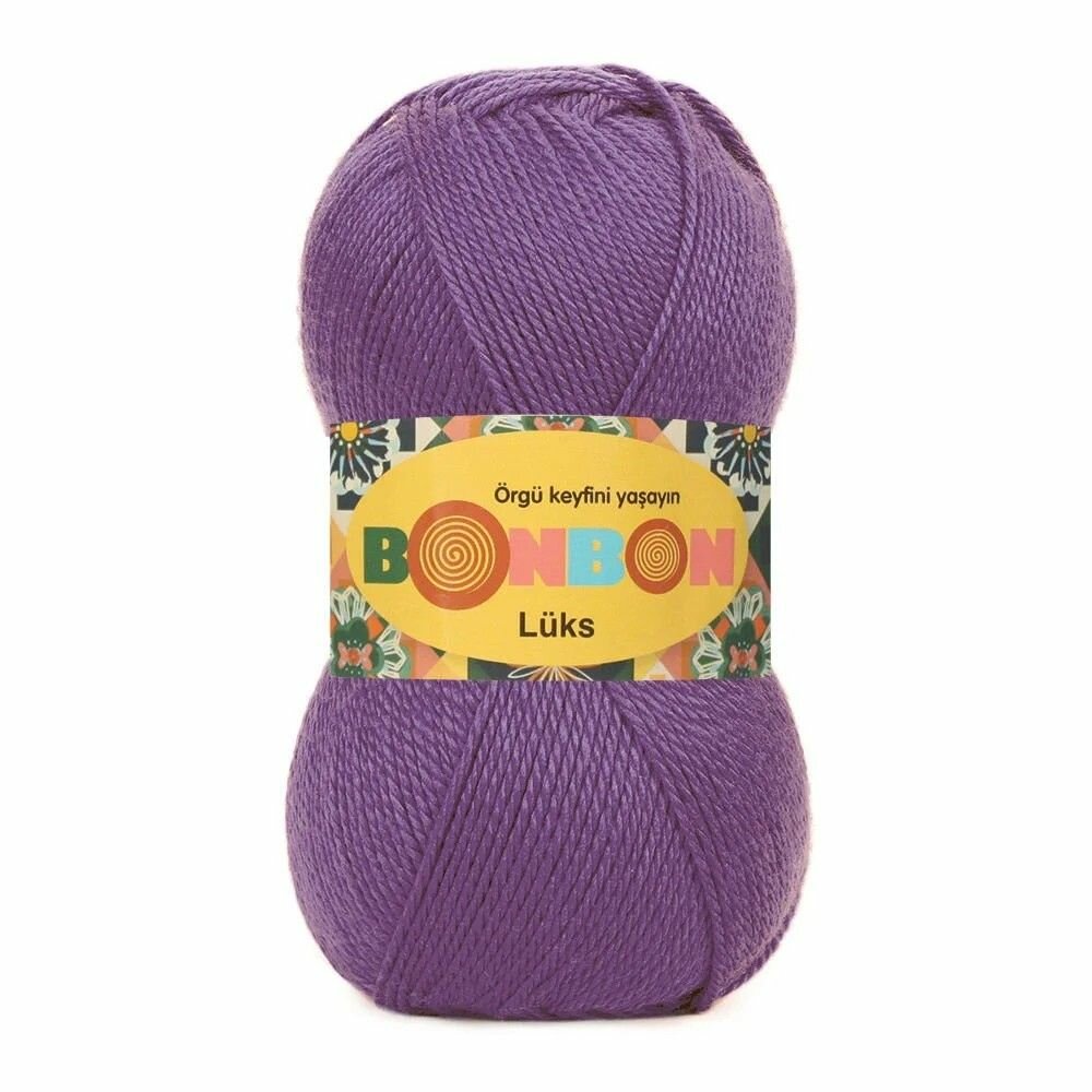 Пряжа Bonbon luks Nako, фиолетовый - 98683, 100% акрил, 5 мотков, 100 г, 240 м.