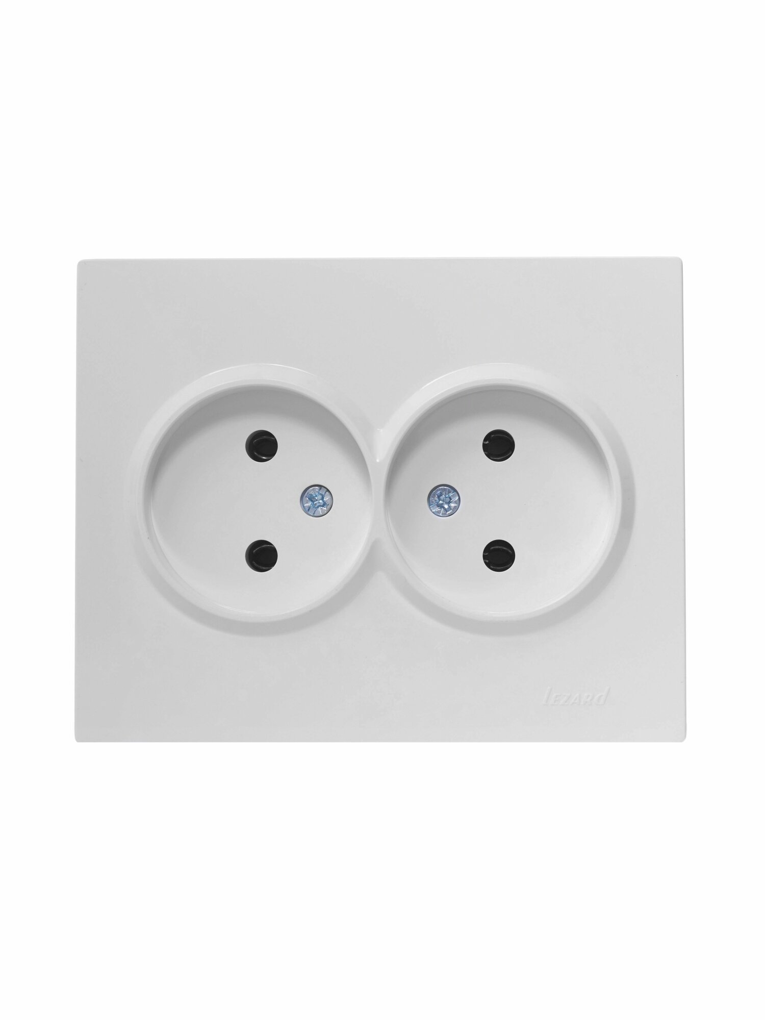 Розетка двойная без заземления ПБТ белая VESNA