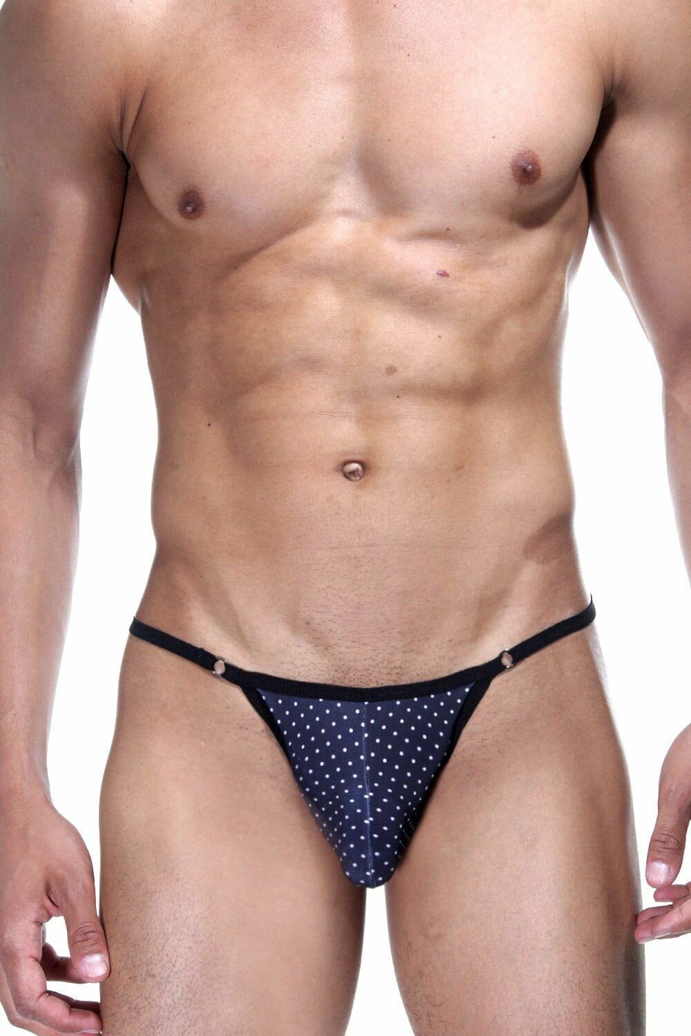 Трусы Темно-синие трусы-стринги в горошек