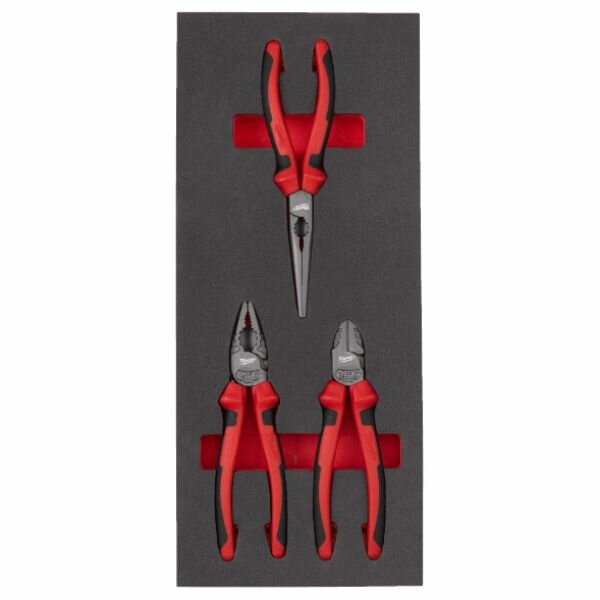 Шарнирно-губцевый инструмент набор Milwaukee 3ед. В ложементе PLIERS SET FOAM INSERT
