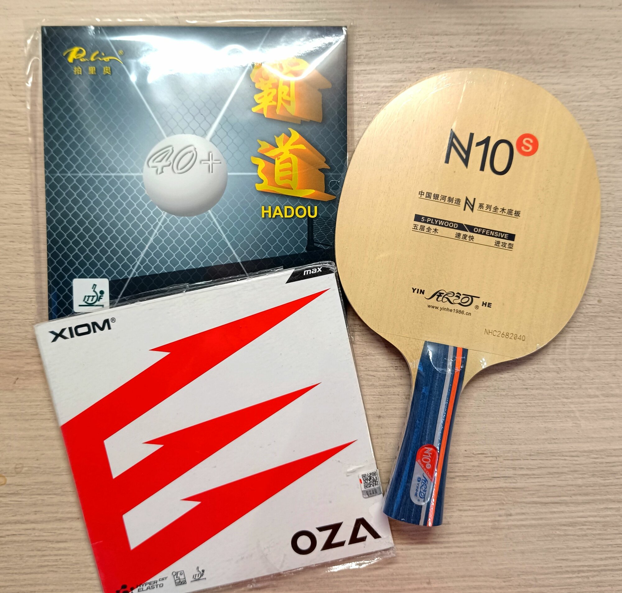 Сборная ракетка Xiom OZA + Palio Hadou 40+, основание Yinhe N10s (Сборка для атаки вращениями и контрольной игры)