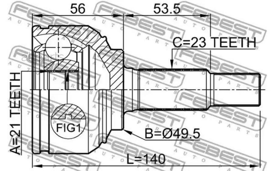 FEBEST 0210K12 ШРУС наружный к-кт!\ Nissan Micra 1.2/1.4 16V 03>