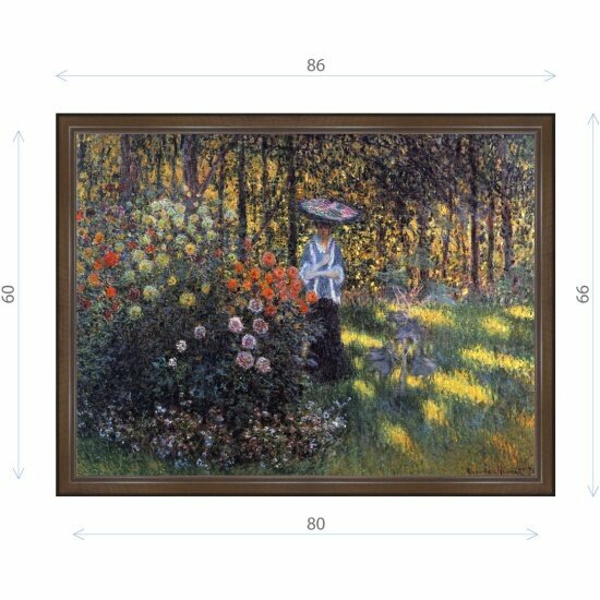 Картина Декор Депо Клода Моне Женщина с зонтиком в саду в Аржантае Матовая бумага в раме без стекла 66х86 см