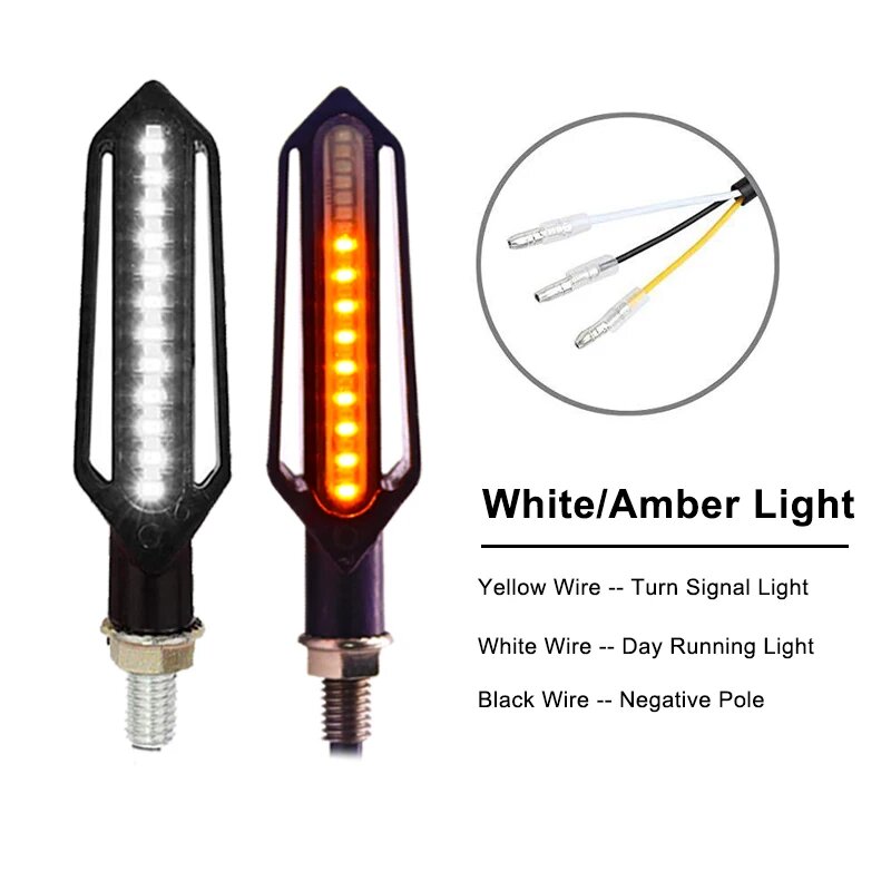 Мото поворотники LED White/Amber, 2шт