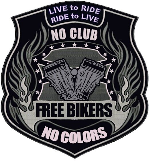 Нашивка FREE BIKERS серая